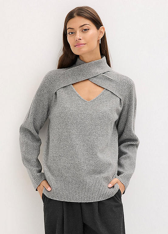 bonprix Cut-Out Turtleneck Jumper | Freemans