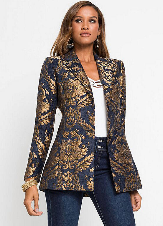 bonprix Gold Jacquard Jacket | Freemans