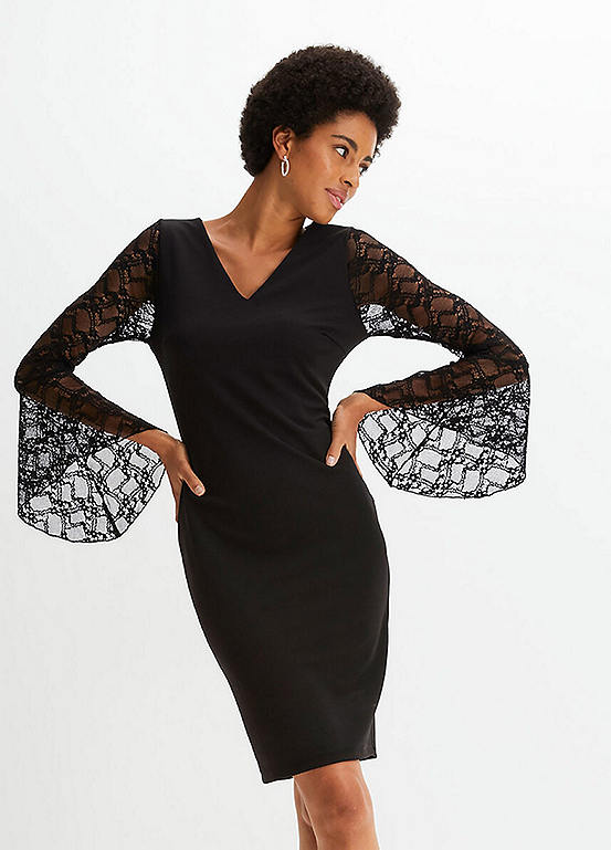 bonprix Lace Sleeve Party Dress | Freemans