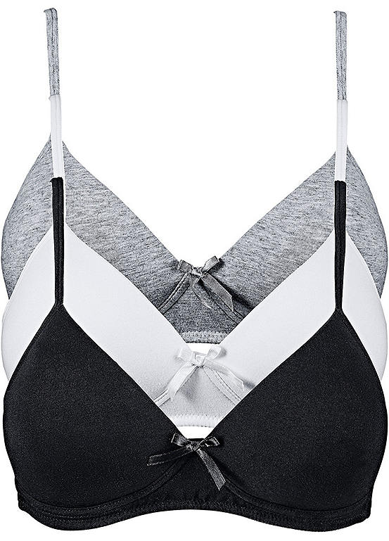 Bonprix Pack Of 3 Non Wired Padded Bras Freemans