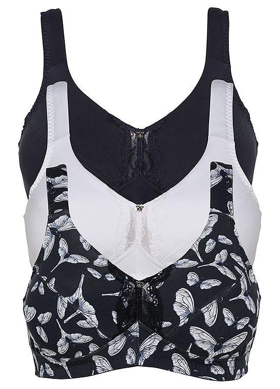 bonprix Pack of 3 Organic Cotton Bras | Freemans