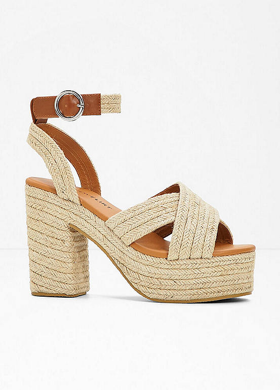 bonprix Raffia Platform Sandals | Freemans