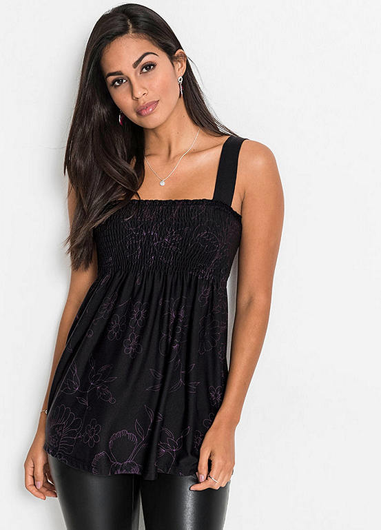 bonprix Smocked Tunic Top | Freemans