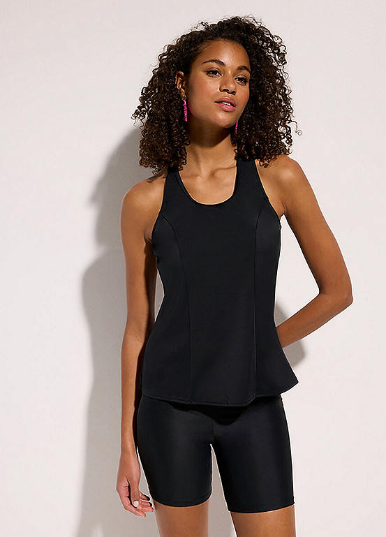 bonprix Sport Racer Back Tankini Top | Freemans
