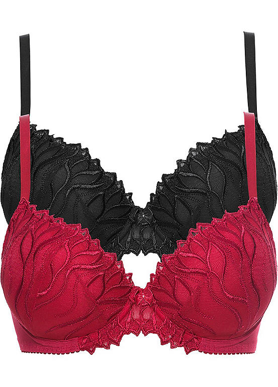 Bonprix Underwired Pack Of 2 Balconette Padded Bras Freemans