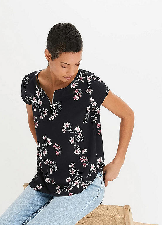 Bonprix Zip Collar Top Freemans