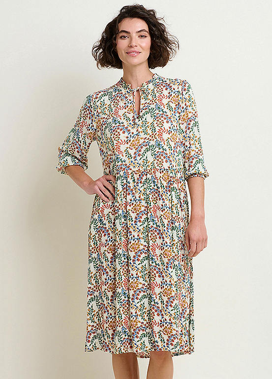 Brakeburn Cream Floral Paisley Midi Dress | Freemans