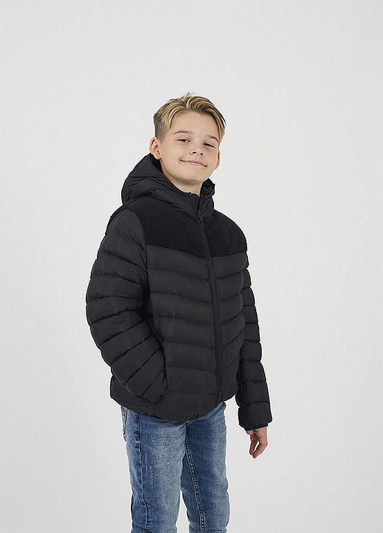 Brave Soul Kids Borg Yoke Hooded Padded Jacket | Freemans