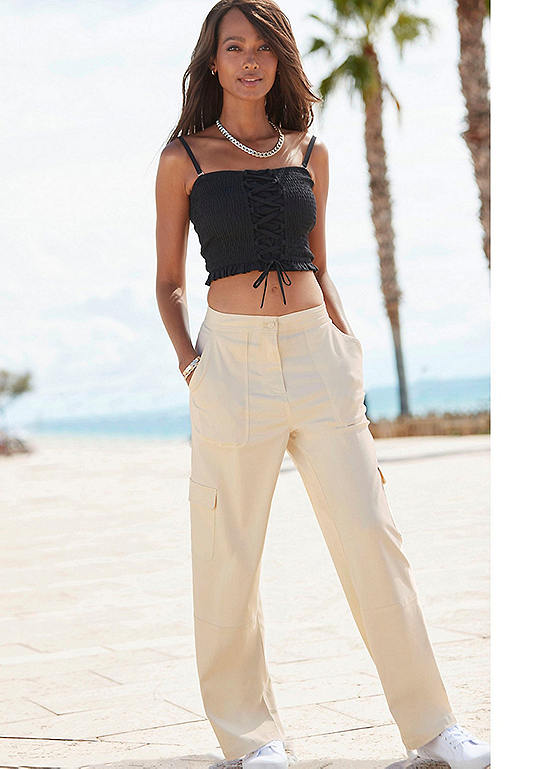 Buffalo Lace Front Crop Top | Freemans
