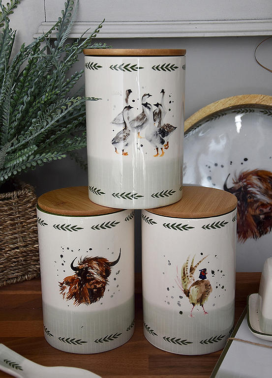 Candlelight Highland Cow / Pheasant/Geese Tea Coffee Sugar Ceramic ...