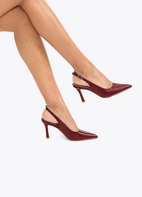 Carvela Corletta Dark Red Lizard Heel | Freemans