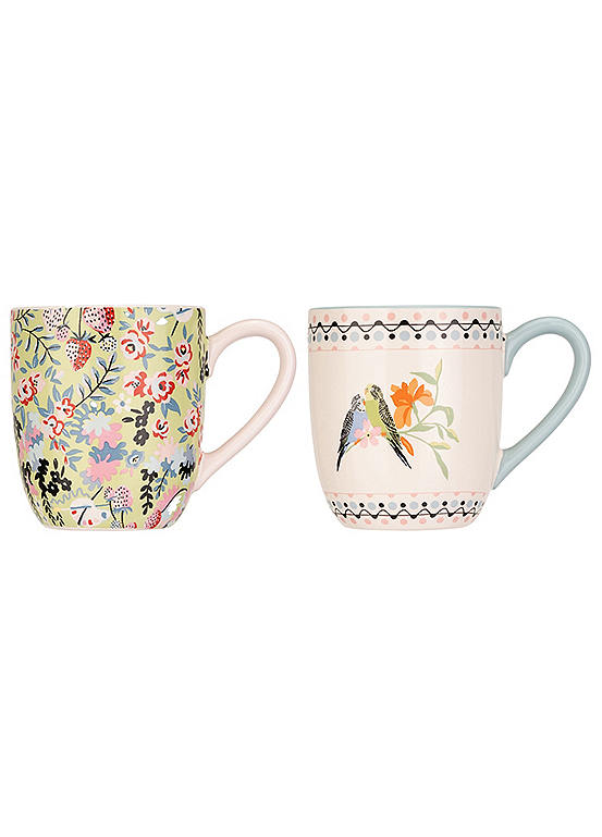 Cath Kidston Ditsy Floral Breakfast & Budgie Set of Mugs | Freemans