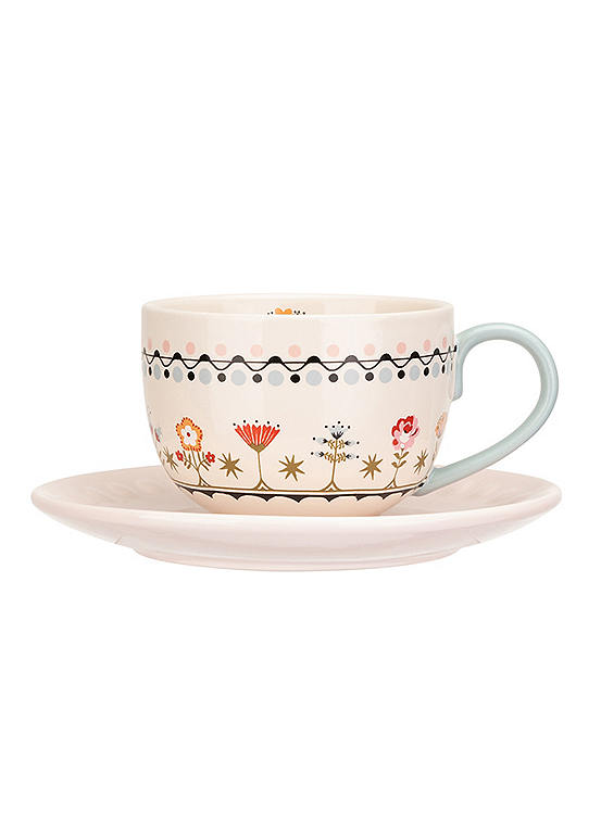 Cath Kidston Painted Table Teacup & Saucer Set | Freemans