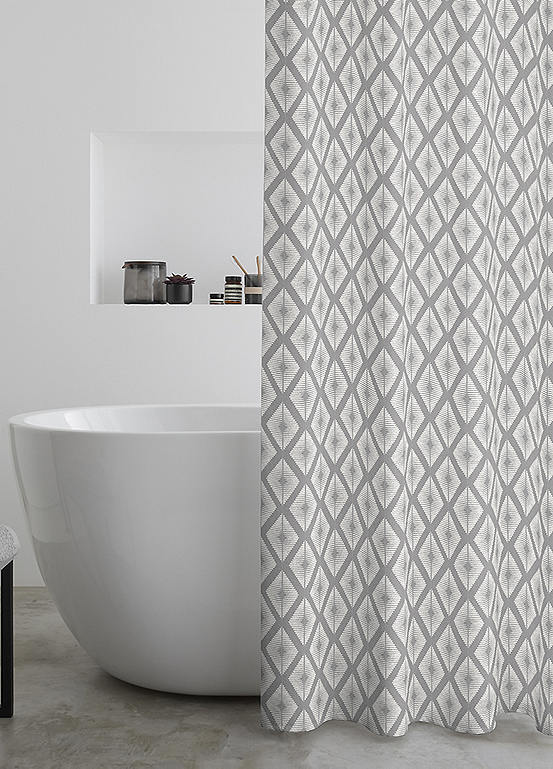 Catherine Lansfield Aztec Diamond Shower Curtain | Freemans