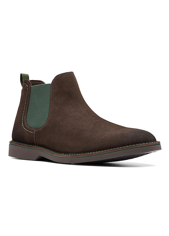 Clarks Atticus Dark Brown Suede Boots | Freemans