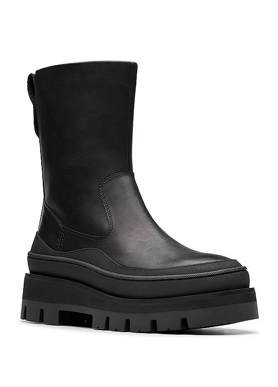 Clarks Black Leather Orianna2 Rise Boots | Freemans