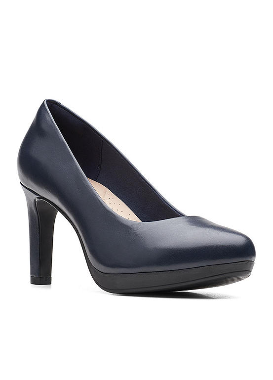 Clarks Collection Ambyr Joy Navy Leather Court Shoes | Freemans