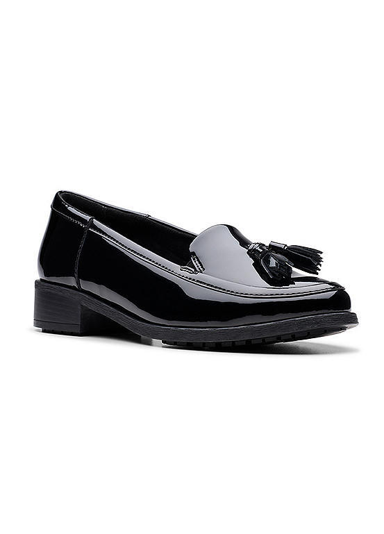 Clarks Havisham Black Patent Edge Shoes | Freemans