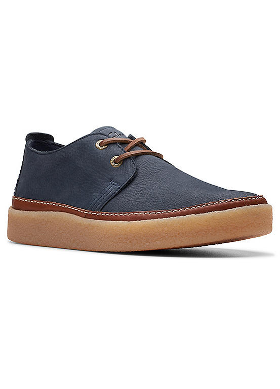 Clarks Men’s Navy Nubuck Clarkwood Low Shoes | Freemans
