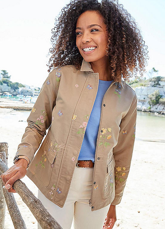 Cotton Traders Embroidered Cargo Jacket | Freemans