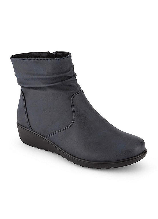 Cotton Traders Slate Blue Core Comfort Flexisole Boots | Freemans