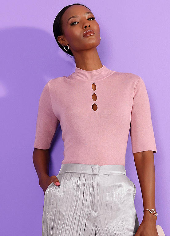 Creation L Cut-Out Short Sleeve Top | Freemans