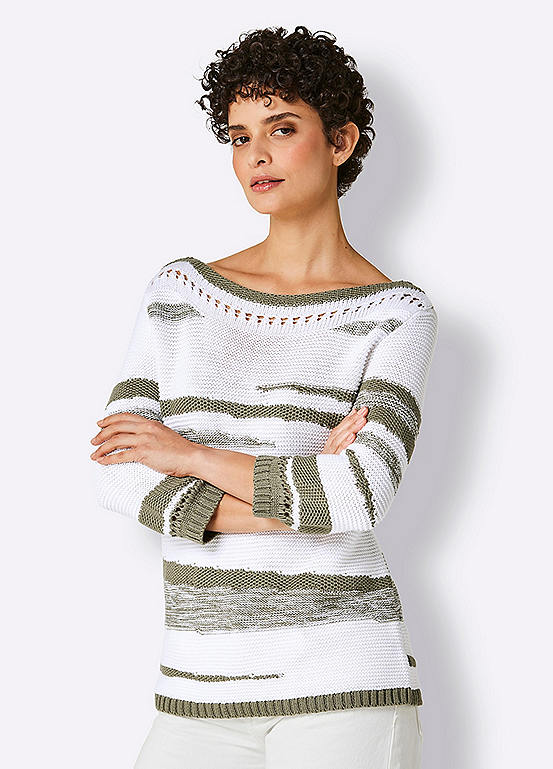 Creation L Patterned Cotton Blend Sweater | Freemans