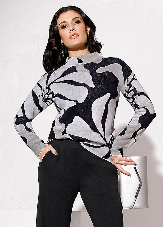 Creation L Wool Blend Floral Jumper | Freemans