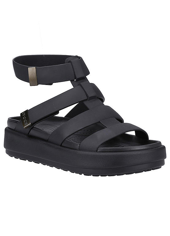 Crocs Black Brooklyn Luxe Gladiator Sandals | Freemans