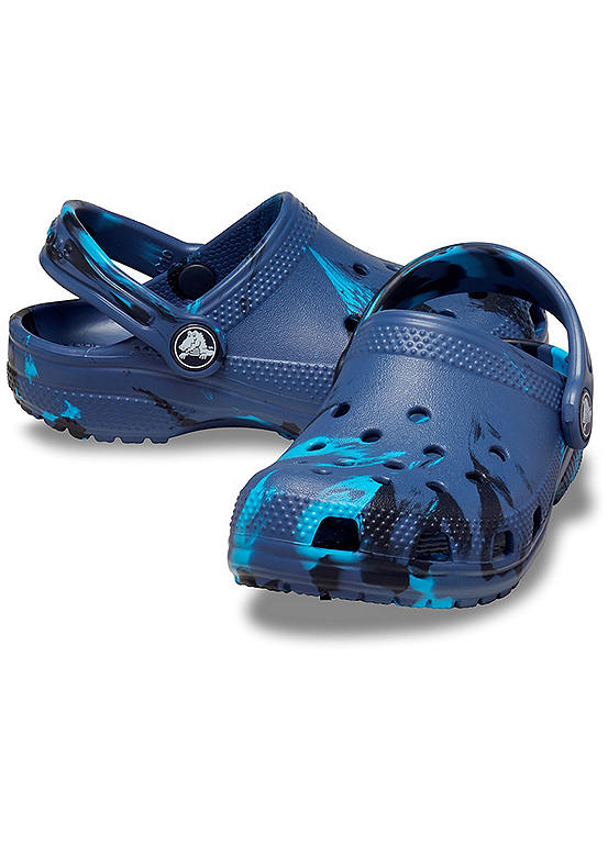 Crocs Blue Classic Marbled Clogs | Freemans