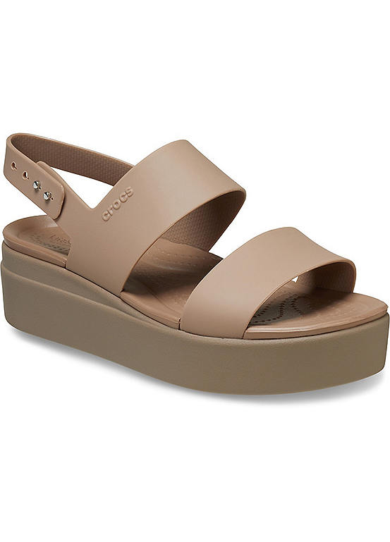 Crocs Brown Brooklyn Low Wedge Sandals | Freemans