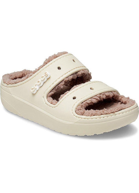 Crocs Cream Classic Cozzzy Sandals | Freemans
