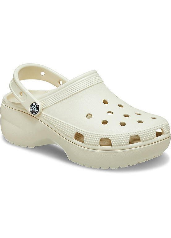 Crocs Cream Classic Platform Clogs | Freemans