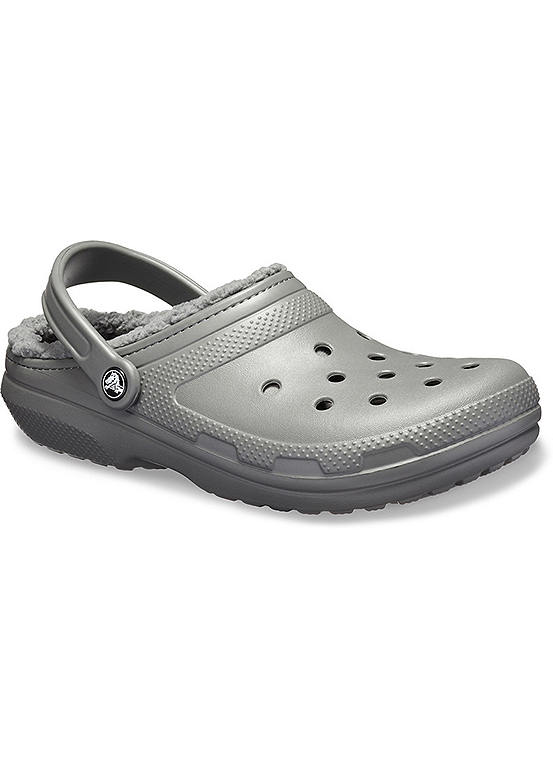 Crocs Grey Classic Lined Clogs | Freemans