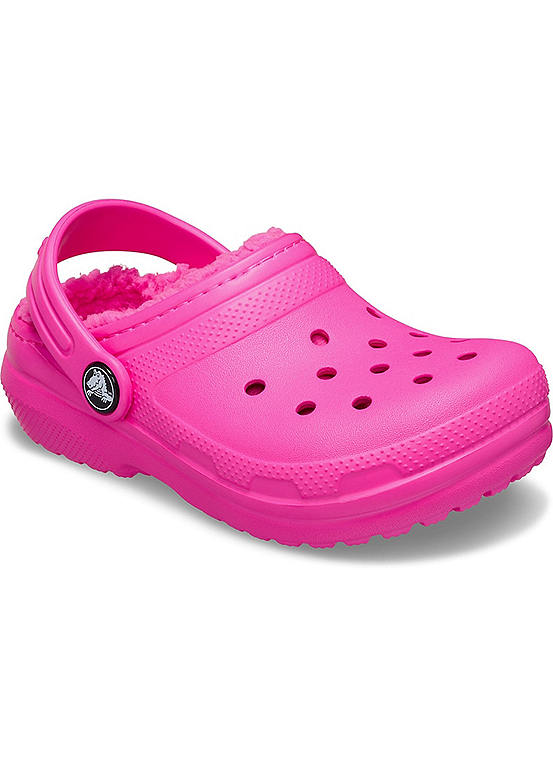 Crocs Kids Pink Classic Lined Clogs | Freemans