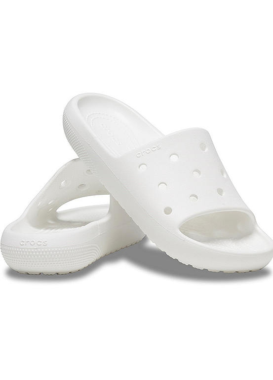 Crocs White Classic Sliders | Freemans