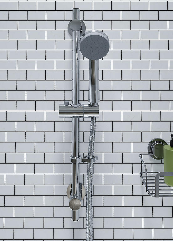 Croydex Presion Pressure Boosting Showering Kit - Riser Rail, Hose ...
