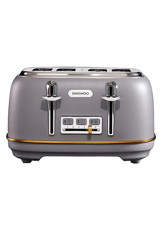 Daewoo Astoria 4 Slice Toaster SDA1818GE - Grey | Freemans