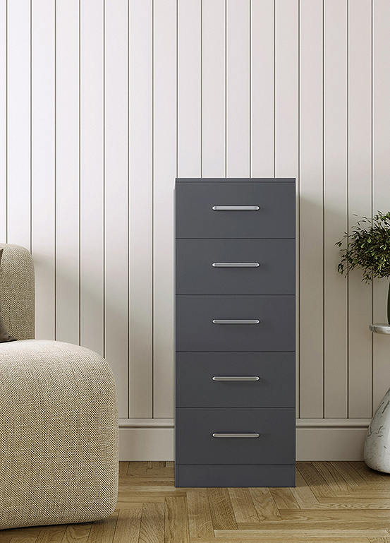 Dakota 5 Drawer Narrow Chest | Freemans