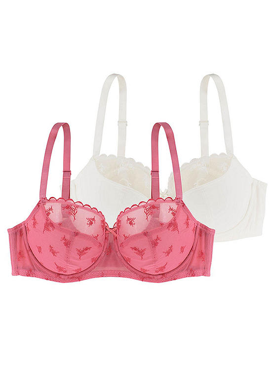 DORINA Elvera Pack of 2 Underwired Light Padded Demi Bras | Freemans