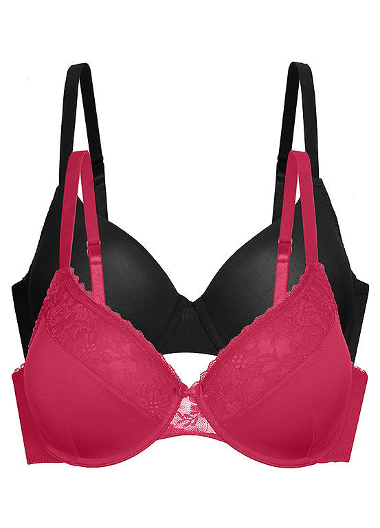 DORINA Sonia Pack 2 Underwired Light Padded Demi Bras | Freemans
