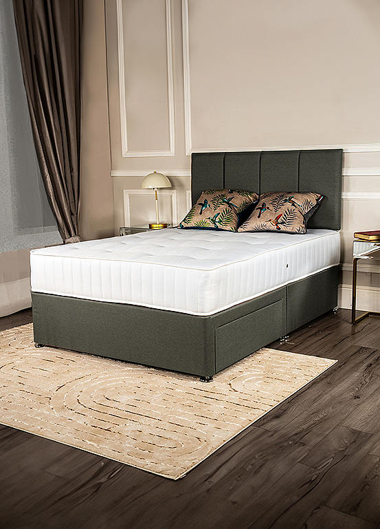 Esme 2 Drawer Divan Set With Open Coil Orthopaedic Mattress | Freemans
