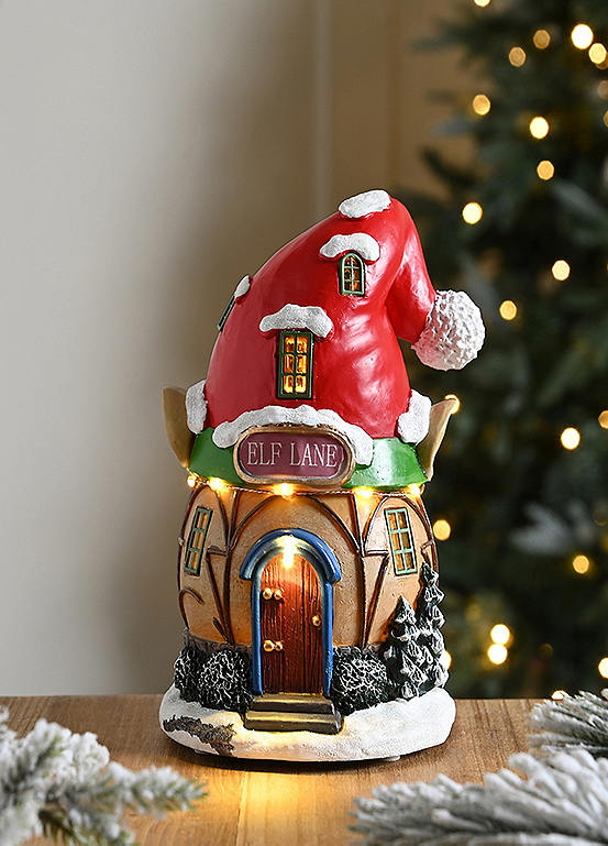 Festive Pre-Lit Elf House | Freemans