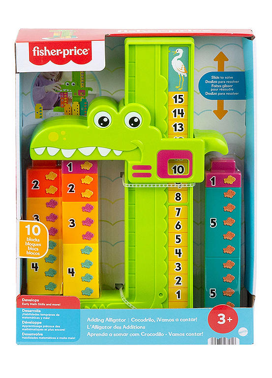 Fisher-Price Adding Alligator Educational Toy with 10 Stacking Blocks ...