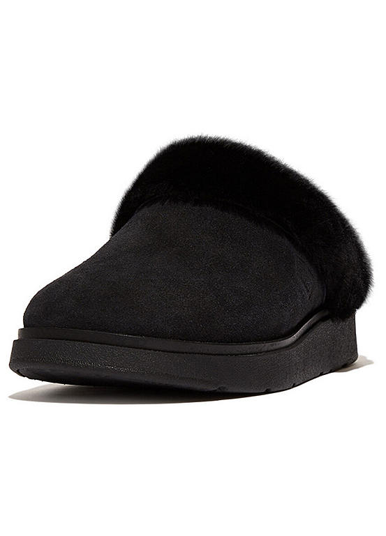 FitFlop Gen-Ff Shearling Collar Mule Slippers | Freemans
