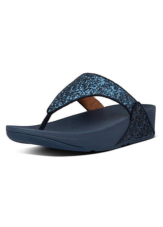 FitFlop Midnight Navy Lulu Glitter Toe-Thong Sandals | Freemans