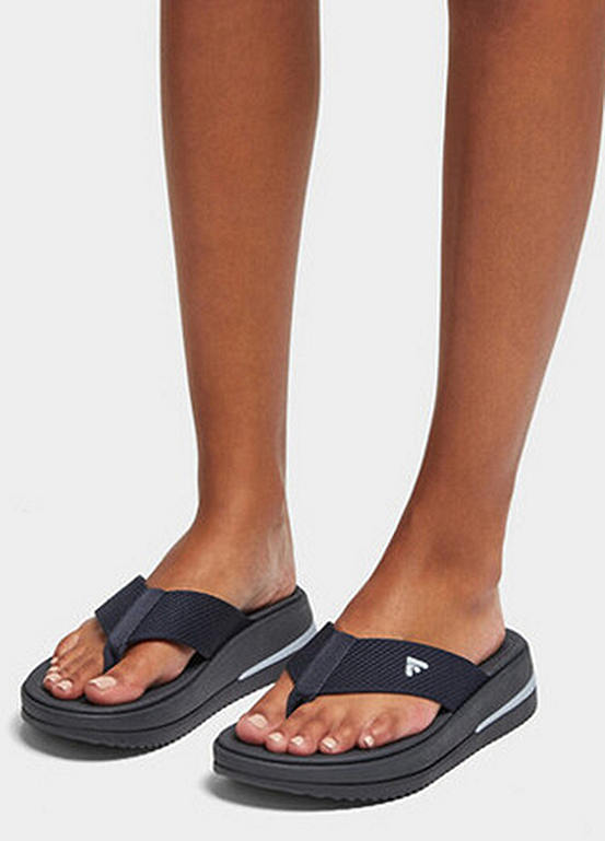 FitFlop Midnight Navy Surf Two-Tone Webbing Toe-Post Sandals | Freemans