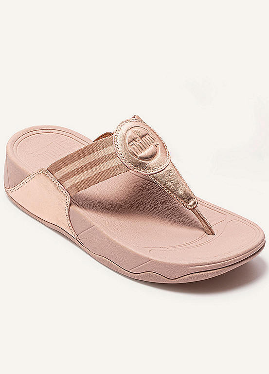 Fitflop Rose Gold Walkstar Webbing Toe-Post Sandals | Freemans