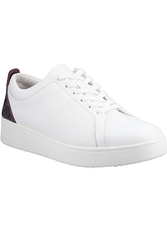 FitFlop White Rally Crystal-Backtab Trainers | Freemans