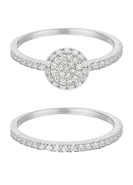 For You Collection Set of 2 Sterling Silver CZ Rings | Freemans